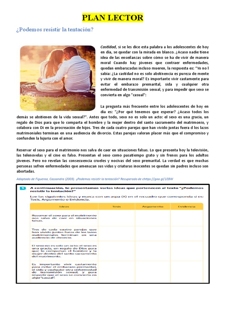 Plan Lector 2 | PDF | Castidad | Matrimonio
