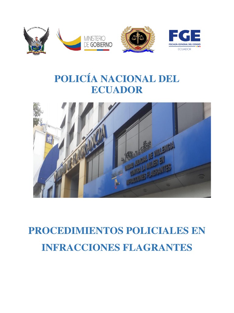 Libro de Procedimientos Policiales en Infracciones Flagrantes | PDF ...