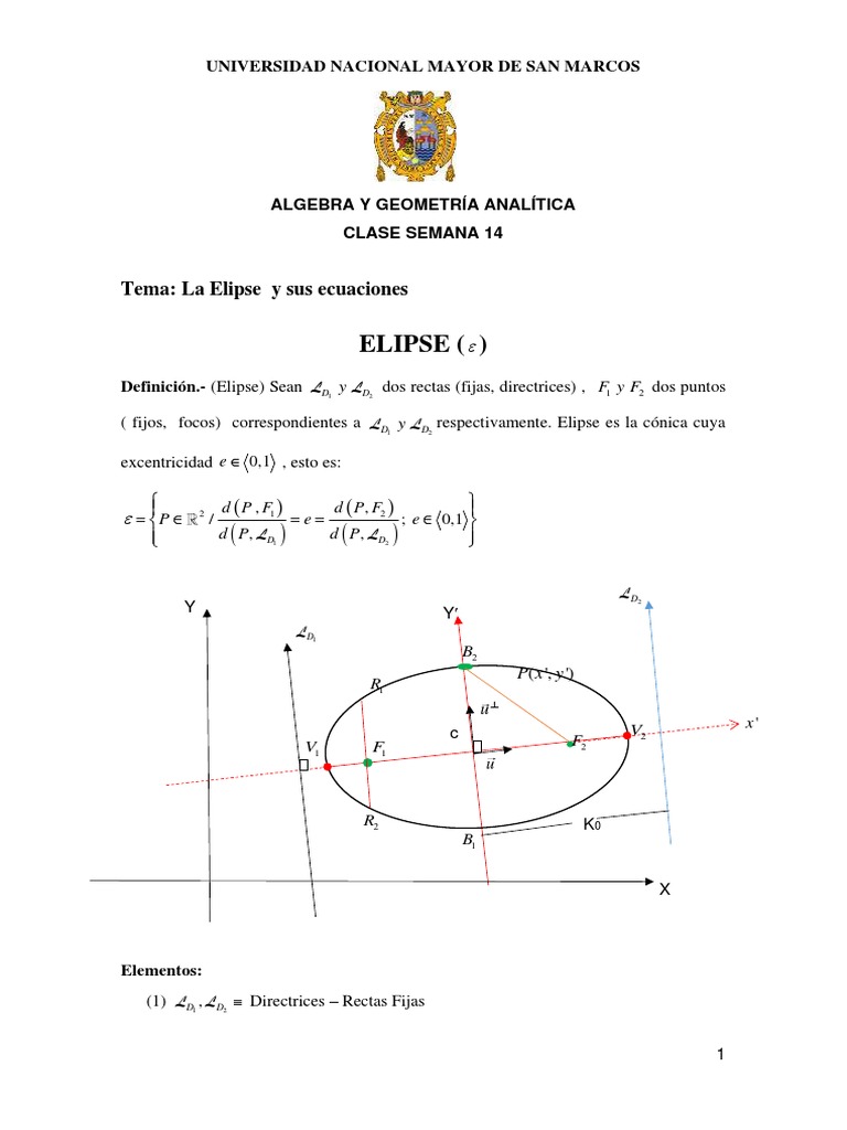 Semana 14-Elipse | PDF | Elipse | Formas geométricas