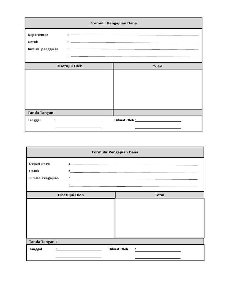 Formulir Pengajuan Dana Garment | PDF