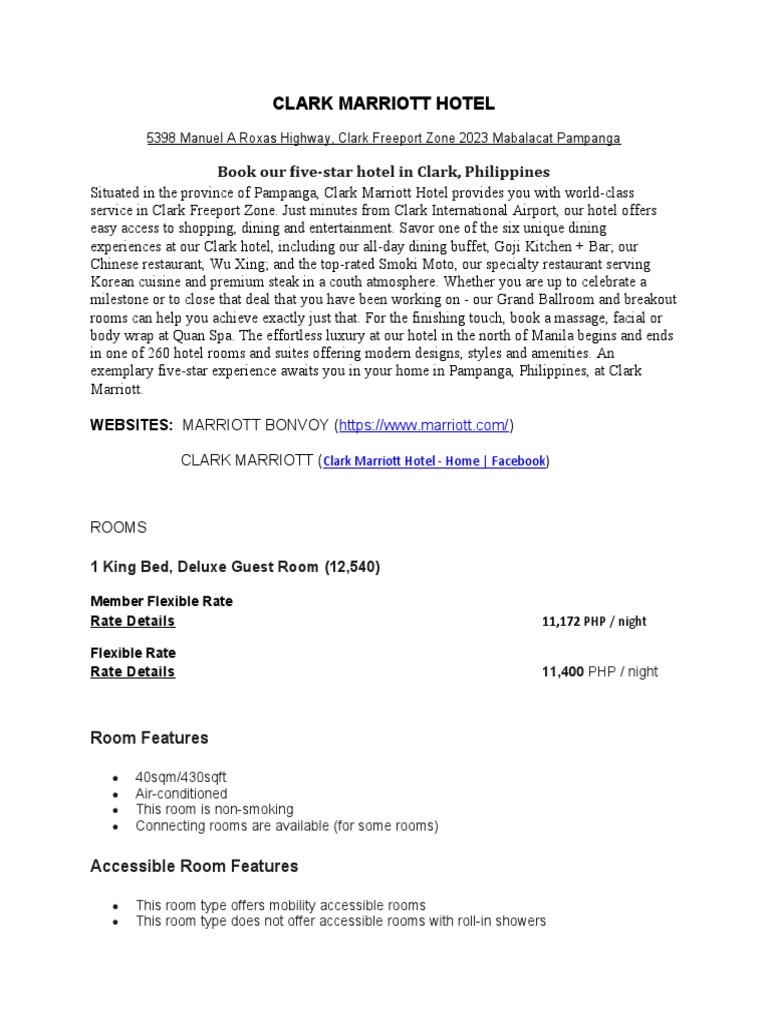 Clark Marriott Hotel | PDF | Sushi | Japanese Cuisine