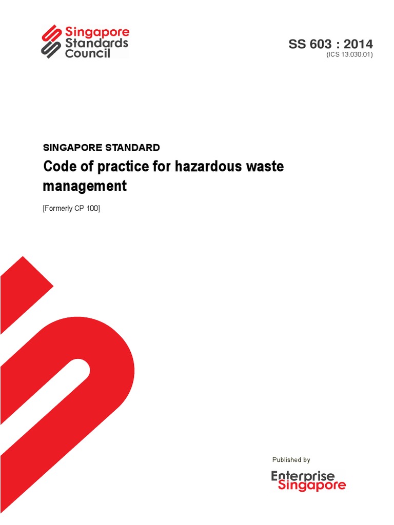 SS 603 Code of Practice For Hazardous Waste Management | PDF | Waste ...