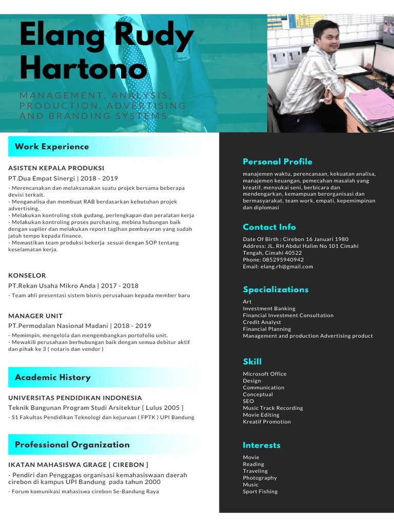Daftar Riwayat Hidup Elang Rudy Hartono | PDF