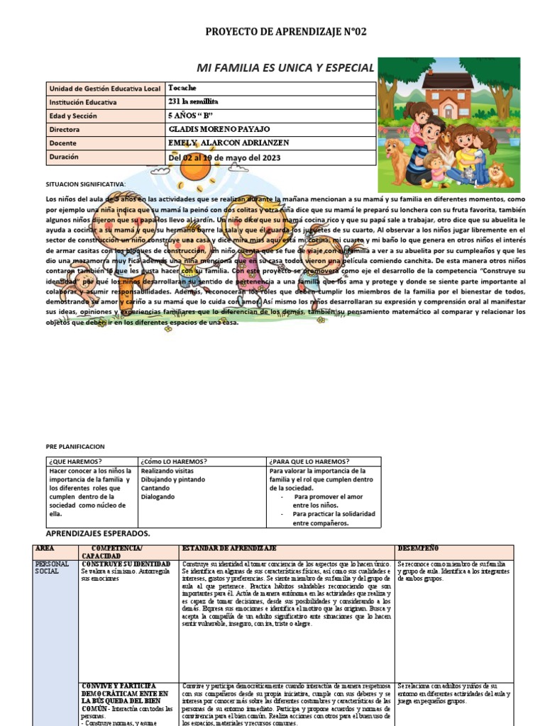 Proyecto Mi Familia | PDF | Las emociones | Amor