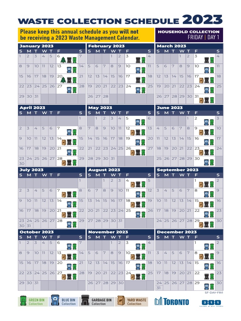 972c SFDayFriday1CollectionSchedule2023 | PDF | Waste | Secondary ...
