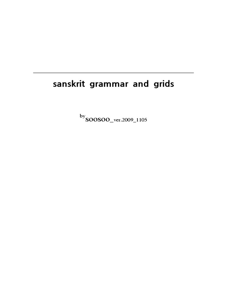 Sanskrit Grammar and Grids | PDF