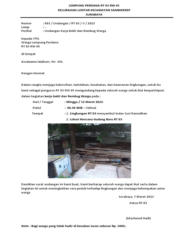 Surat Undangan Kerja Bakti 070323 Pdf