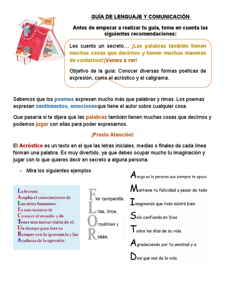 Ejemplos y Actividades de Acrósticos | PDF