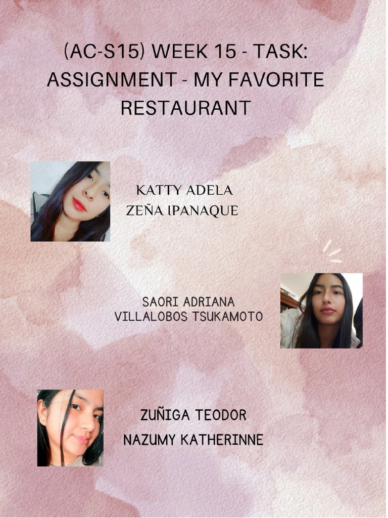 (AC-S15) Week 15 - Task Assignment - My Favorite Restaurant | PDF | Poetry