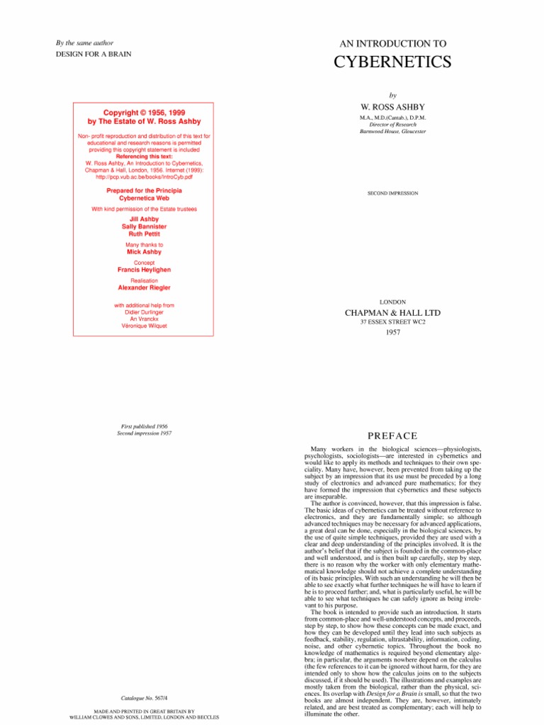 W Ross Ashby - Introduction To Cybernetics-Science Editions - John ...