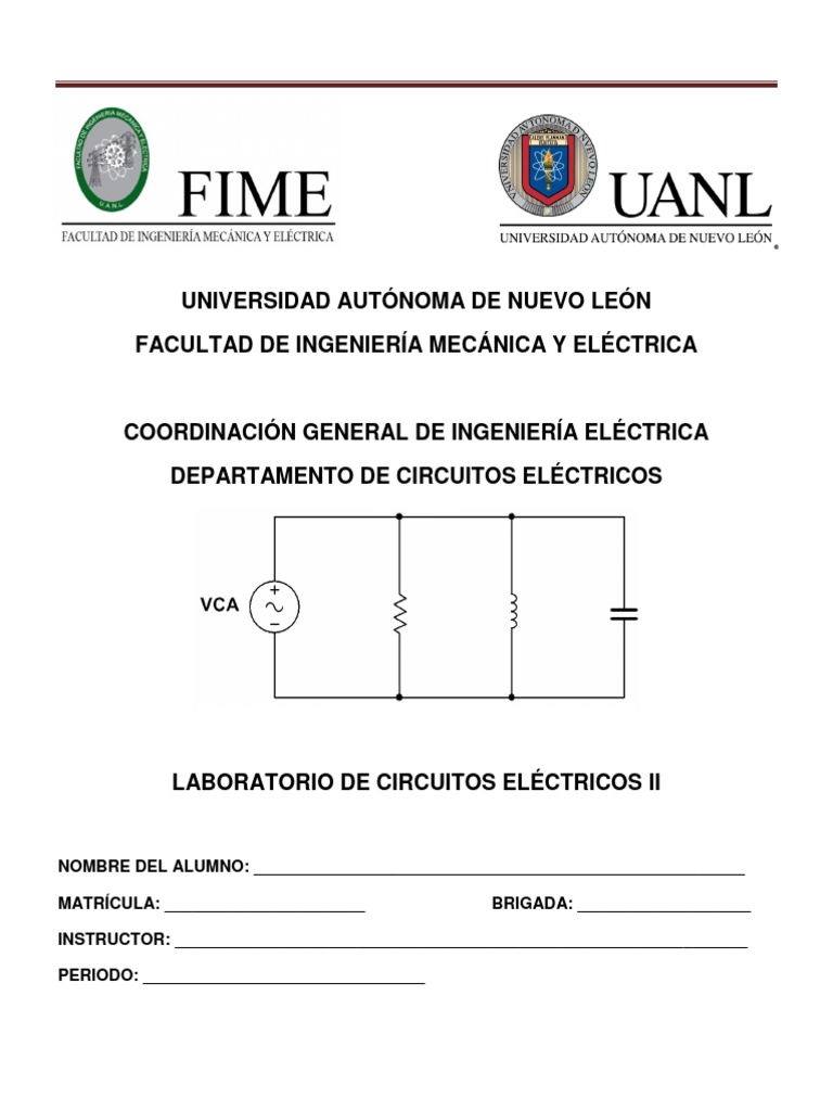Manual de Laboratorio Circuitos Electricos 2 | PDF | Corriente eléctrica | Inductor