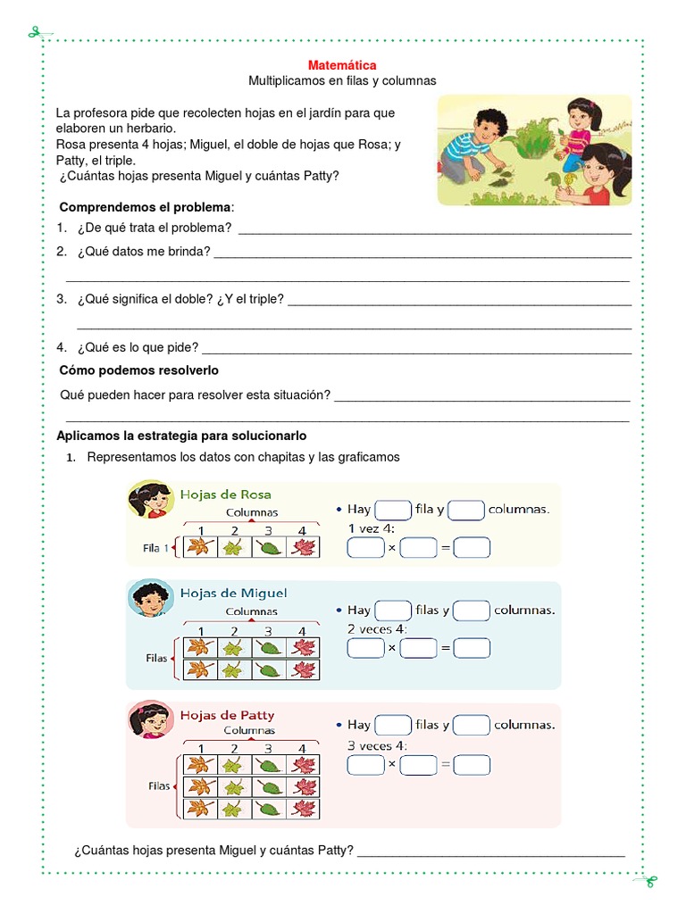 Mat. Multiplica Filas y Columnas Ficha | PDF