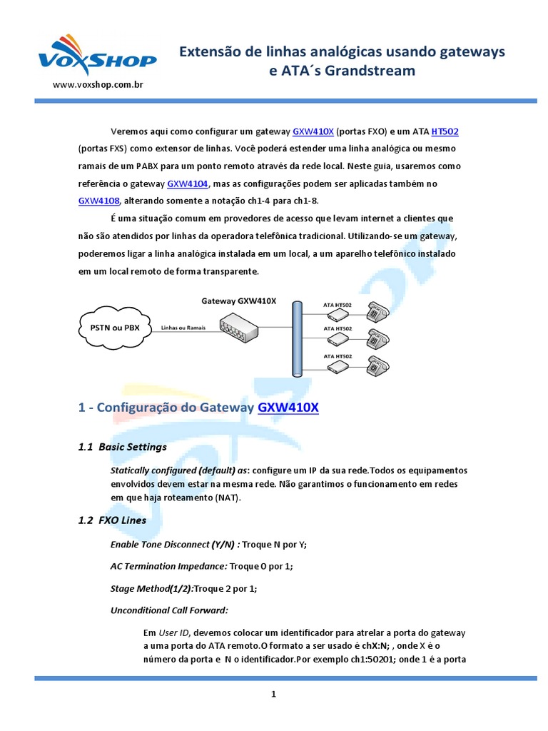 Grandstream Tutorial Hotline Entre Atas Gateways | PDF | Rede de ...