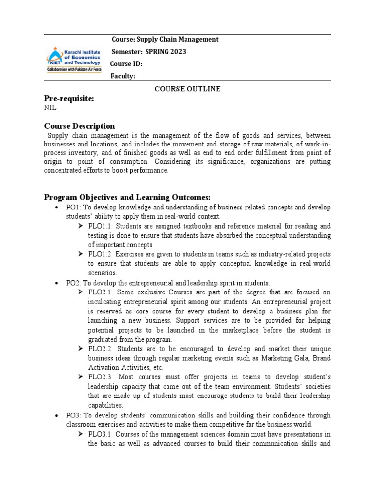 Supply Chian Management | PDF | Supply Chain | Logistics