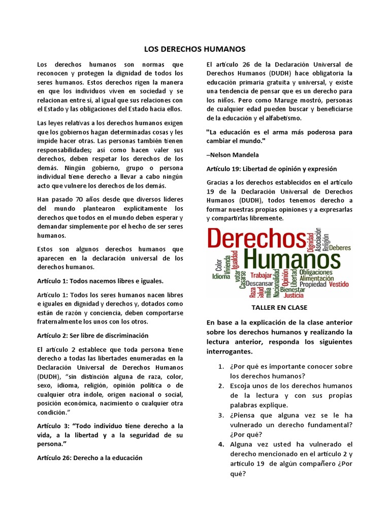Los Derechos Humanos | PDF | Derechos humanos | Derechos