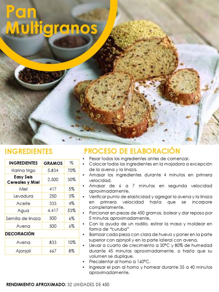 Recetario Seis Cereales y Miel | PDF | Panes | Cocina