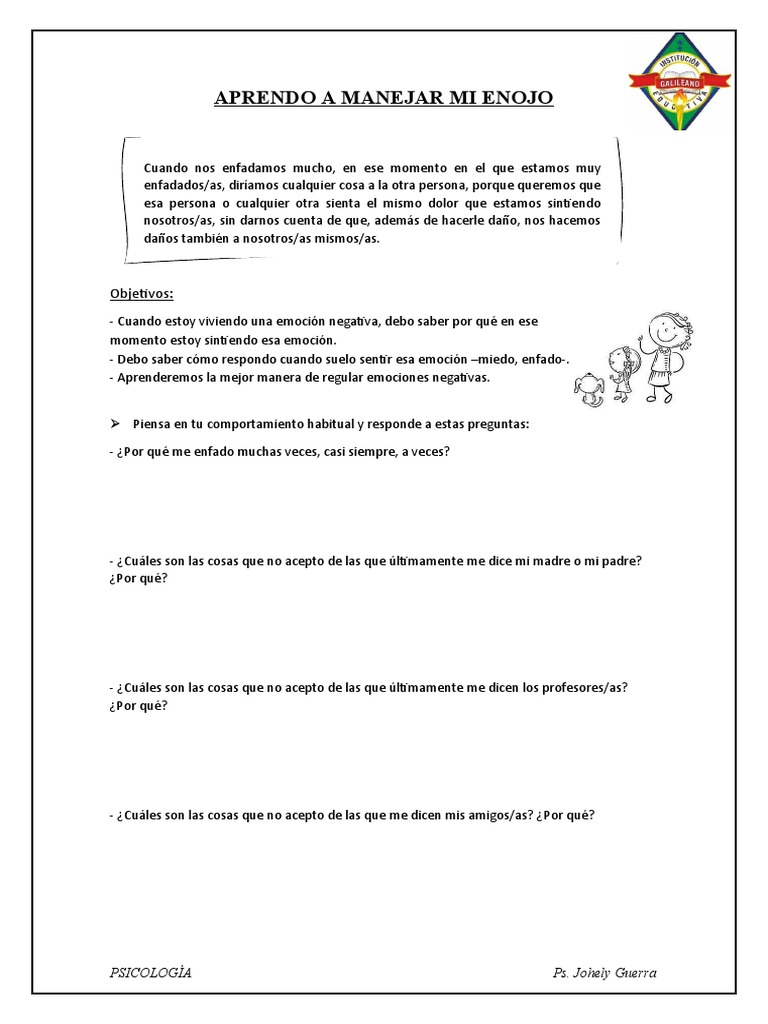 Aprendo A Manejar Mi Enojo | PDF