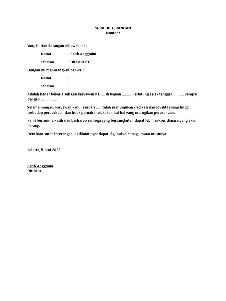 Surat Paklaring | PDF