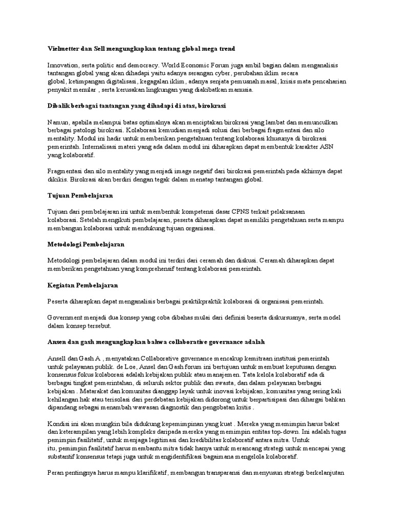 Rangkuman Modul Kolaboratif | PDF | Karier & Perkembangan | Ilmu Sosial