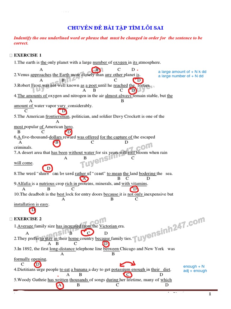 100 Bai Tap Chuyen de Tim Loi Sai | PDF
