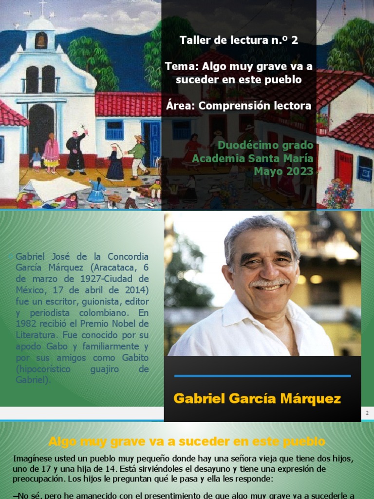 TALLER DE LECTURA 2 (Algo Muy Grave Va A Suceder en Este Pueblo) | PDF ...