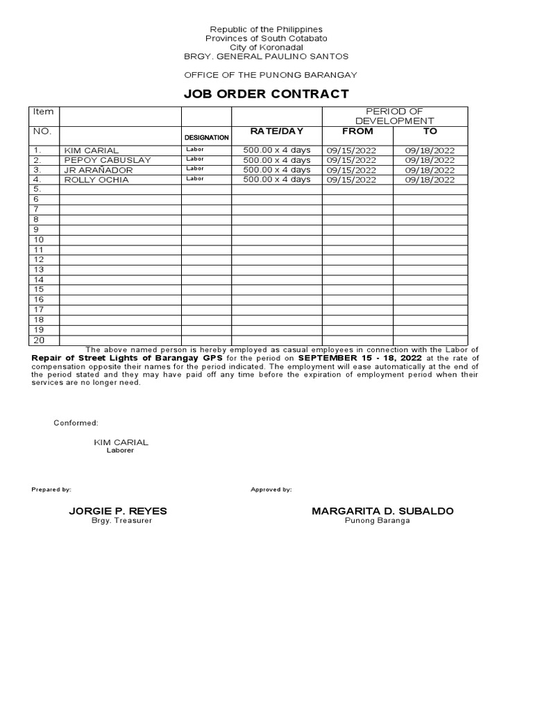 Job Order Contract | PDF
