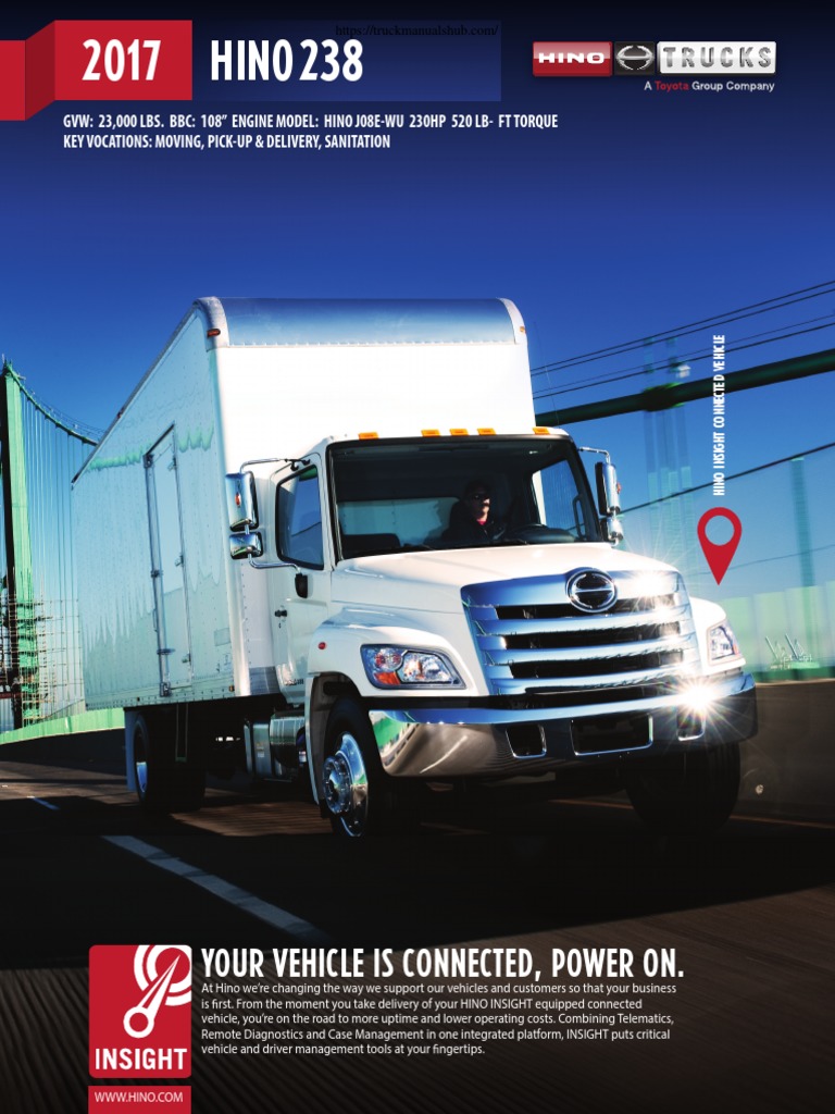 Hino 238 2017 Technical Specifications | PDF | Truck | Axle