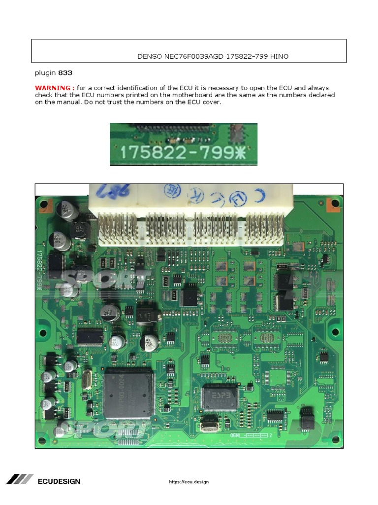 Denso Nec76f0039agd 175822-799 Hino | PDF