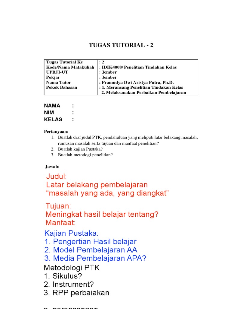 Tugas Tutorial - 2 - PTK | PDF