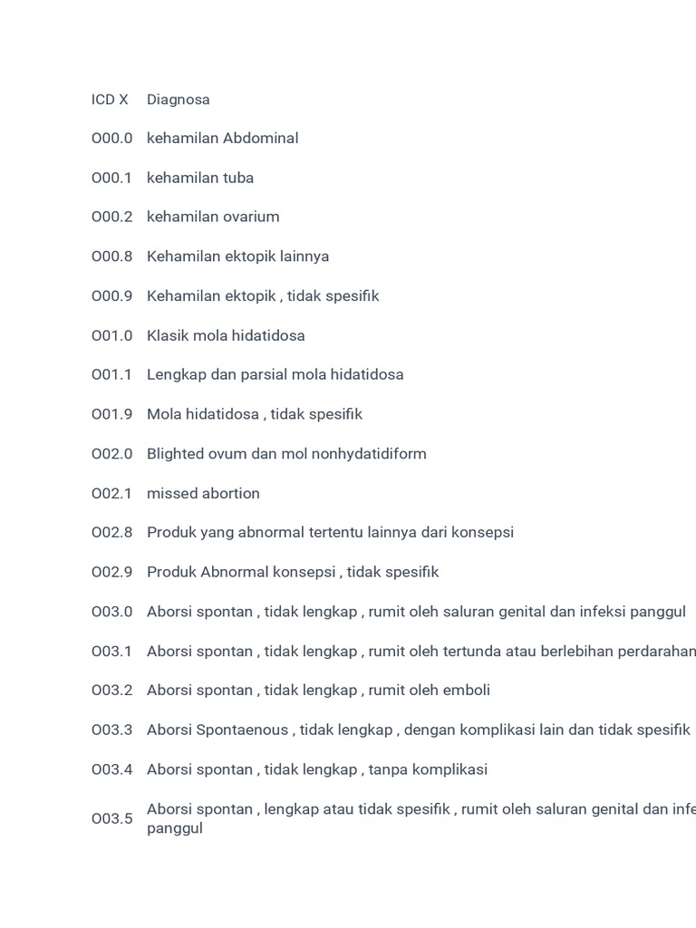 ICD X Obgyn | PDF