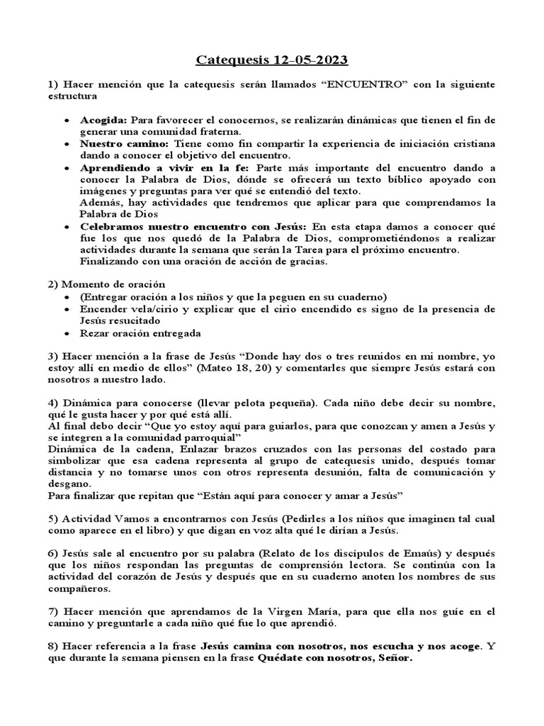 Catequesis 12.5.23 | PDF | Oración | Jesús