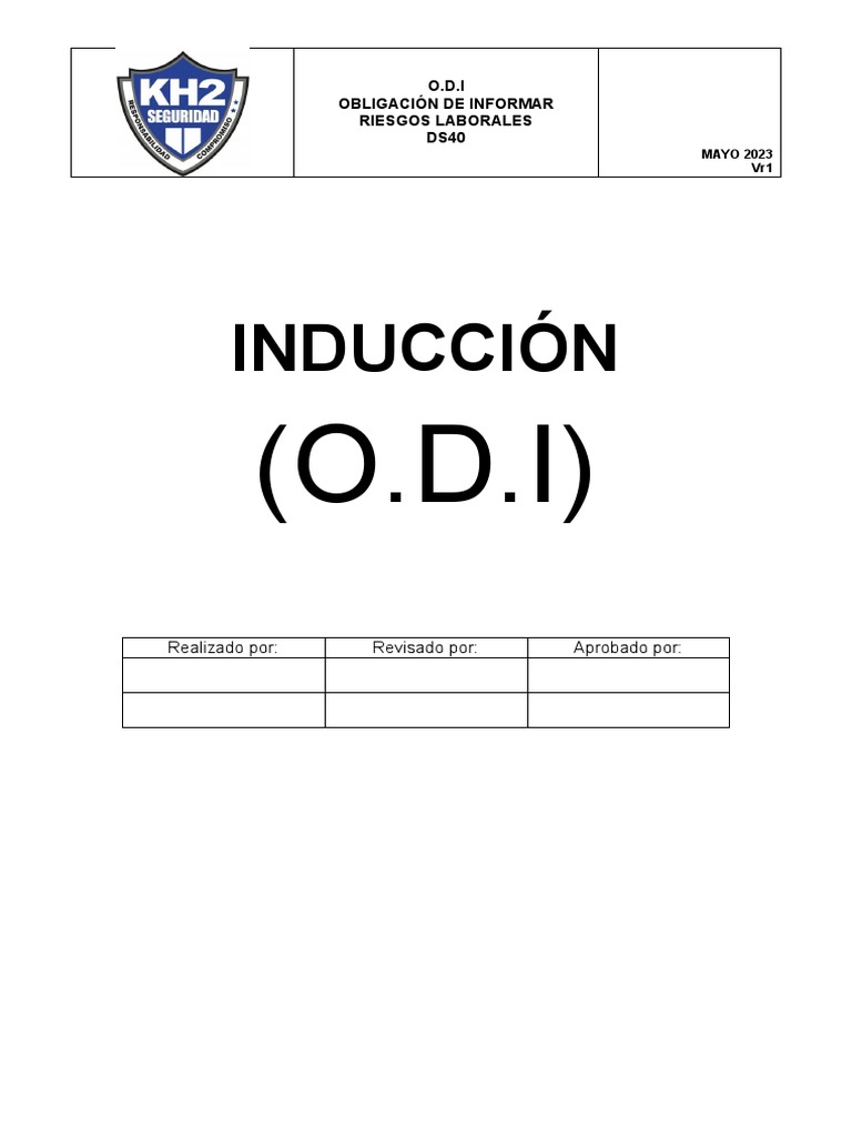 Odi Obligacion de Informar Riesgos Laborales | PDF | Valores | La seguridad Odi Obligacion de Informar Riesgos Laborales | PDF | Valores | La seguridad