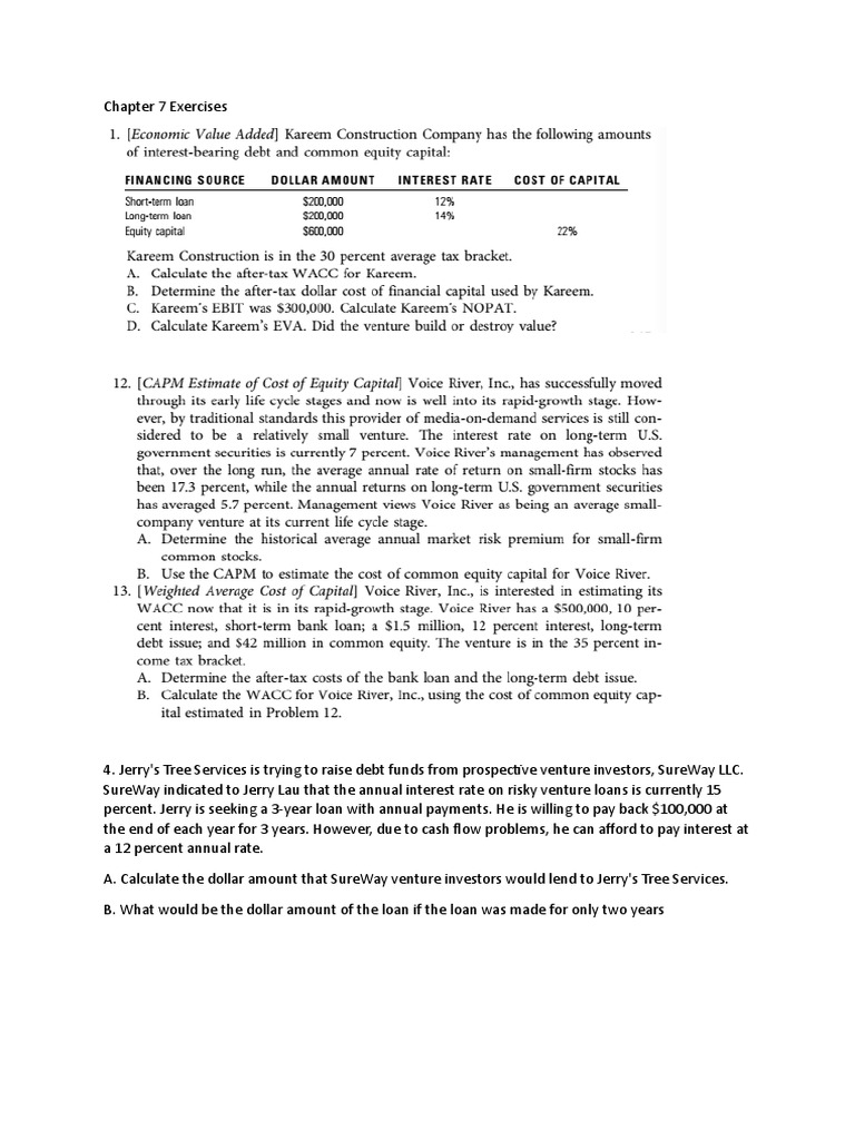 Chapter 7 Exercises | PDF