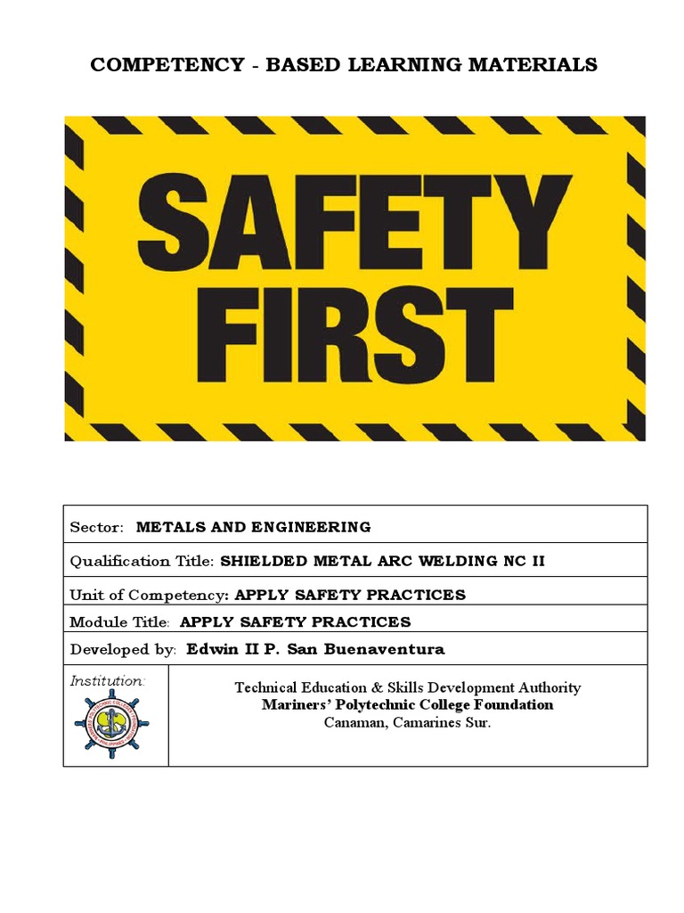 Apply Safety Practices (Common) | Download Free PDF | Welding ...