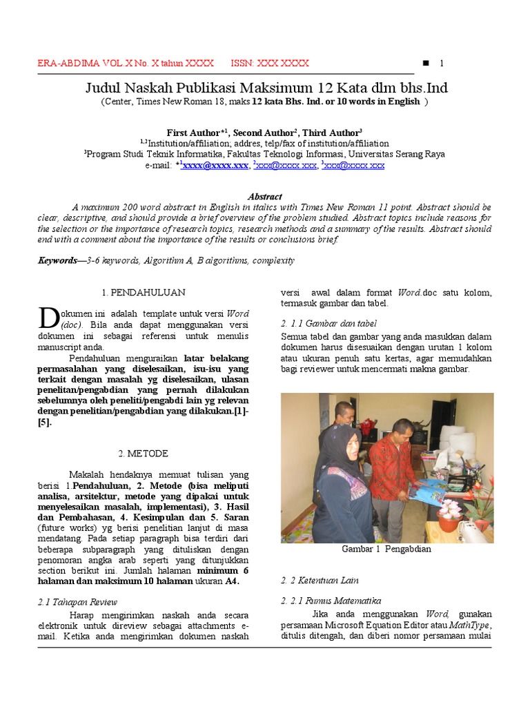 Template Jurnal Era Abdima | PDF