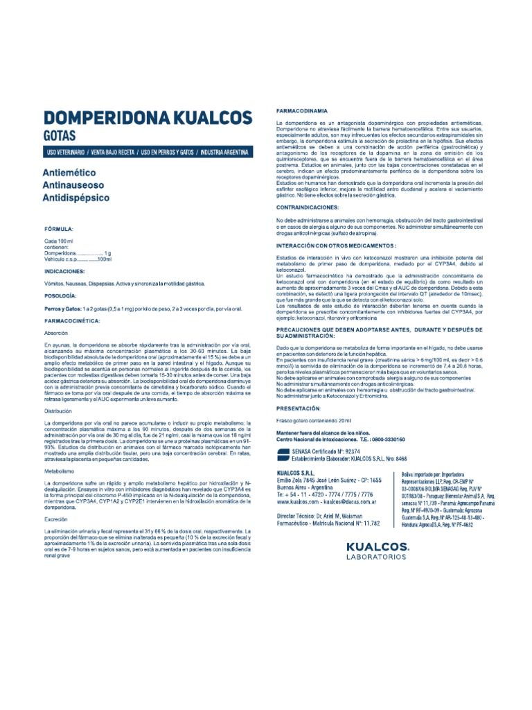 Prospecto Domperidona Gotas 20ml | PDF