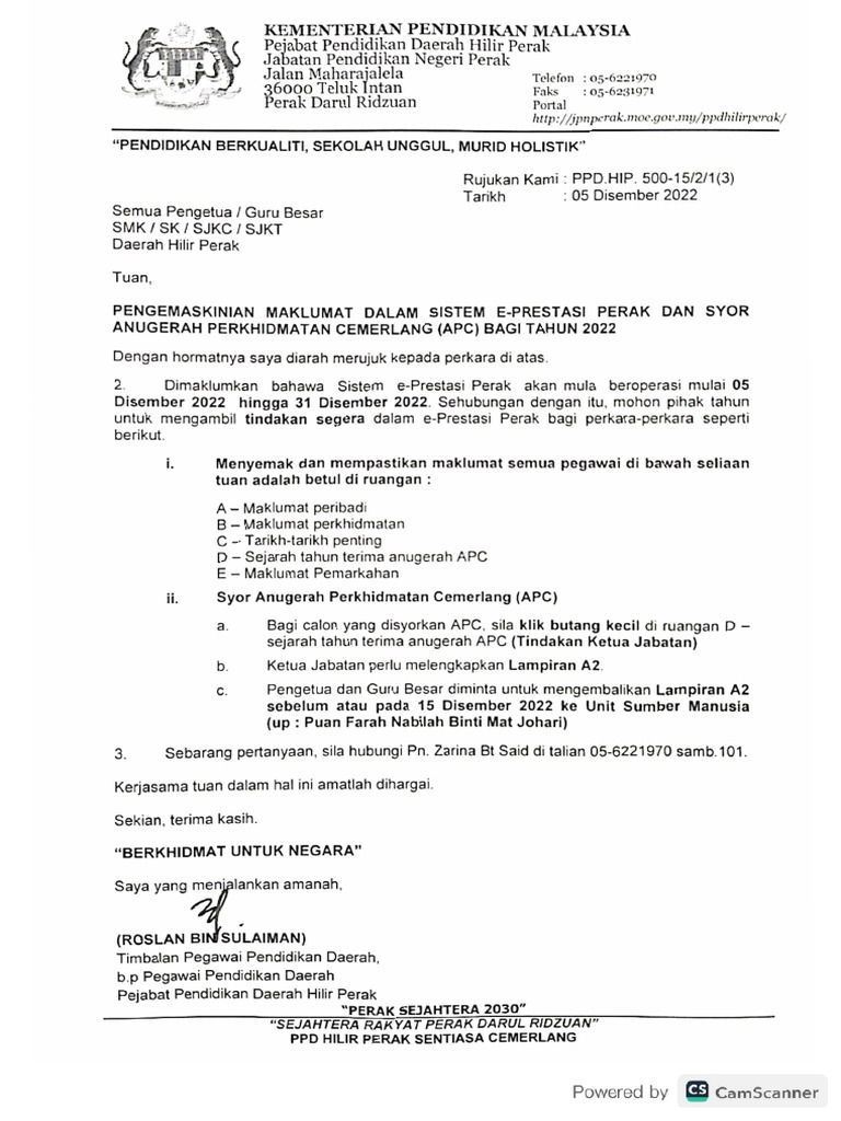 Syor Apc 2022 Dan Lampiran A2 | PDF
