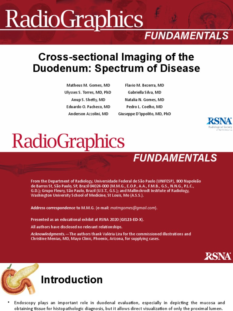 Cross-sectional Imaging of the Duodenum- Spectrum of Disease | PDF ...