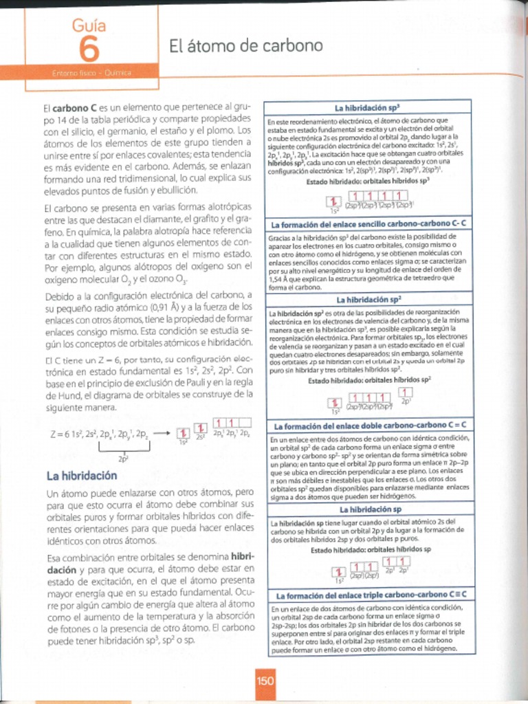Guia 6 - El Atomo de Carbono | PDF