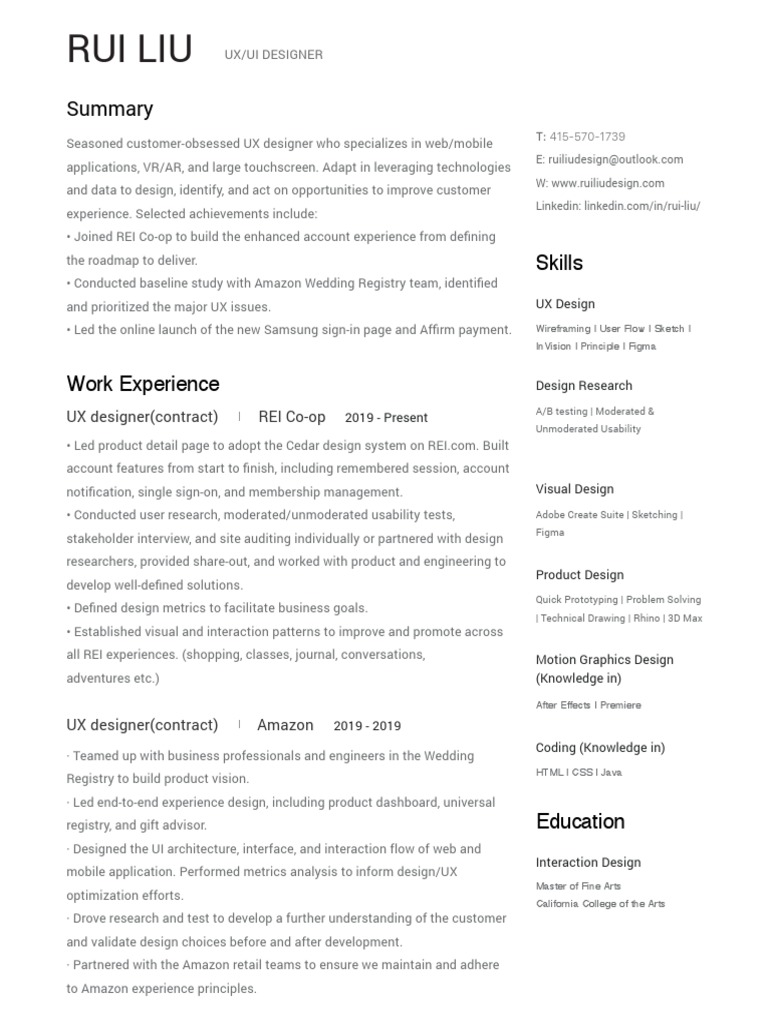 Rui Liu CV | PDF | Information Technology | Communication