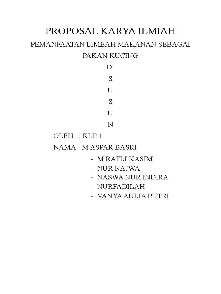 Proposal Karya Ilmiah | PDF
