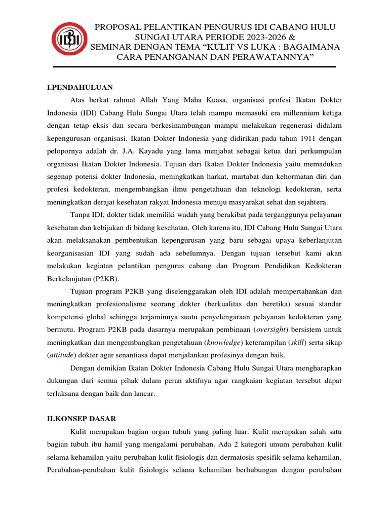 Proposal Pelantikan IDI HSU | PDF