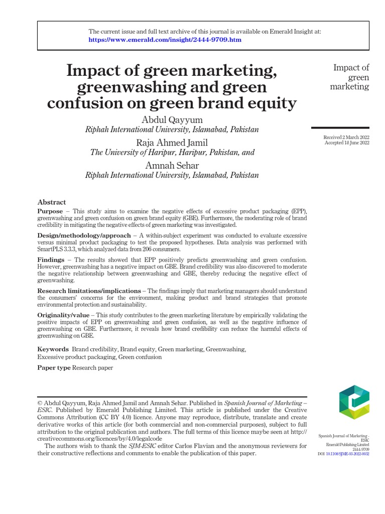 Impact of Green Marketing, Greenwashing and Green Confusion On Green ...