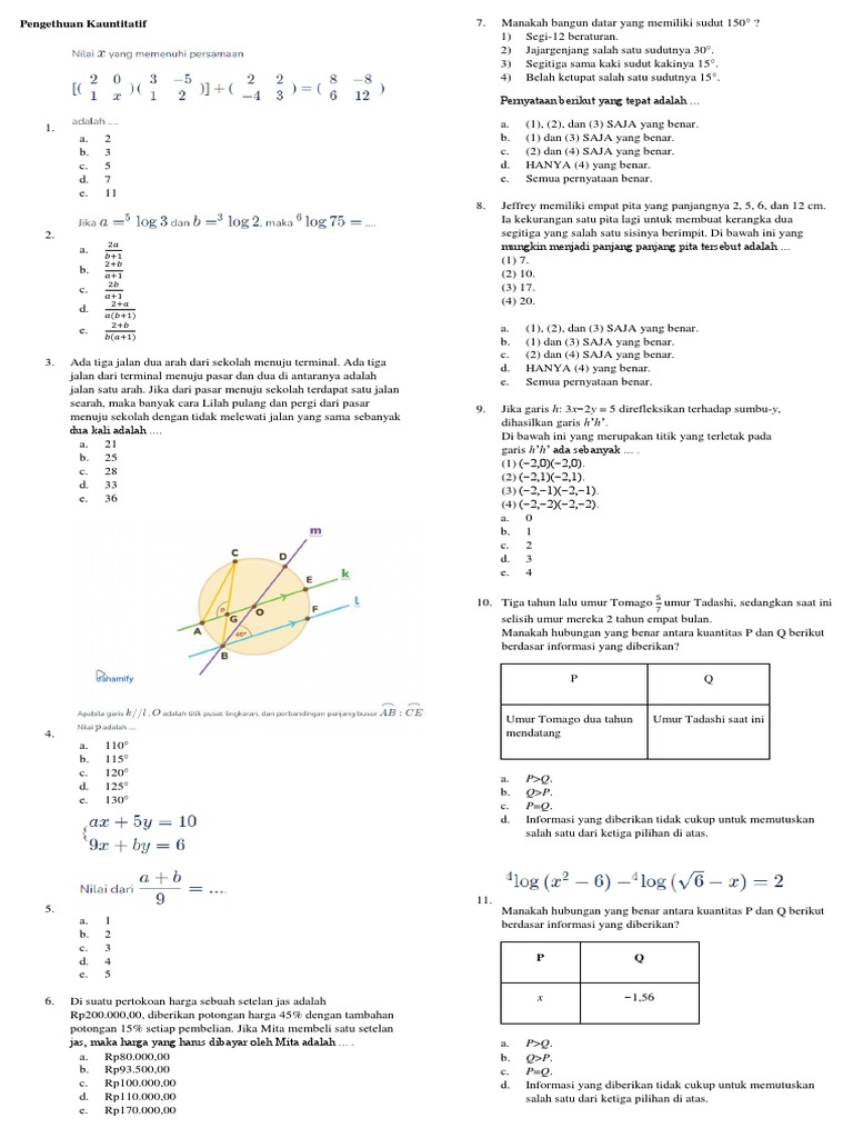 Pengetahuan Kuantitatif | PDF