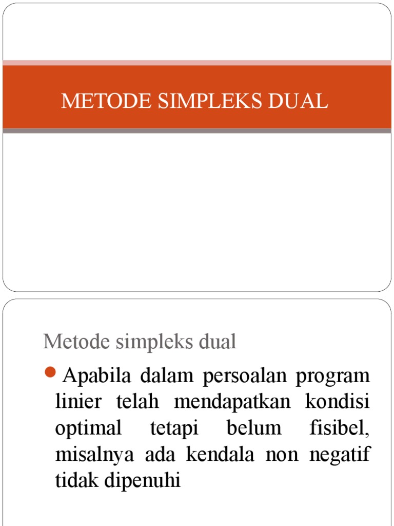 Metode Simpleks Dual-1 | PDF | Metode & Bahan Ajar