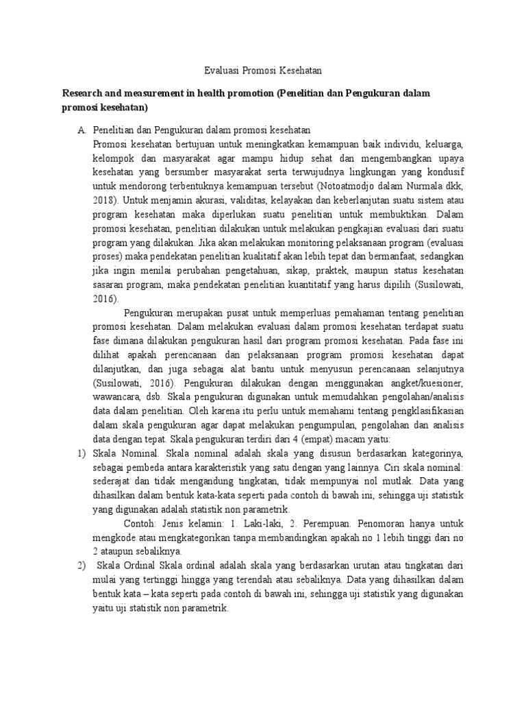 Evaluasi Promosi Kesehatan | PDF