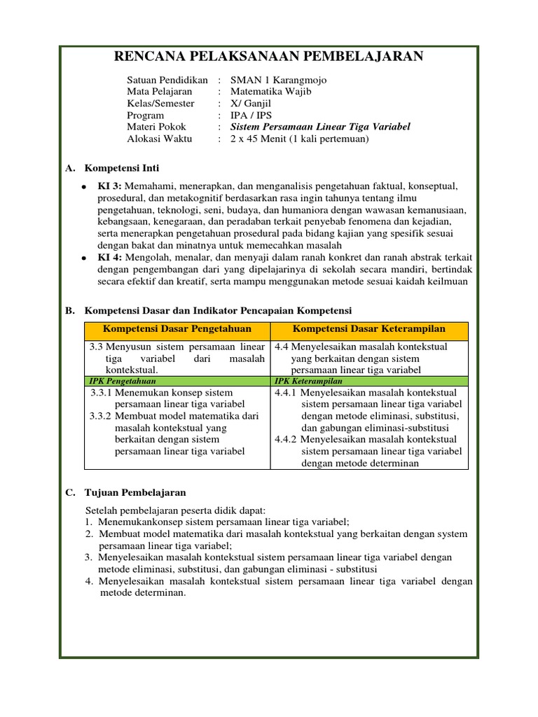 RPP Open Ended | PDF | Karier & Perkembangan | Sains & Matematika