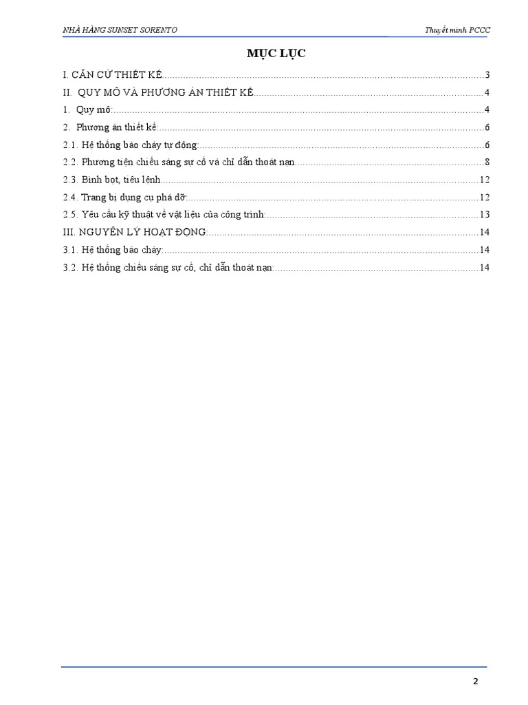 THUYẾT MINH PCCC 1 | PDF