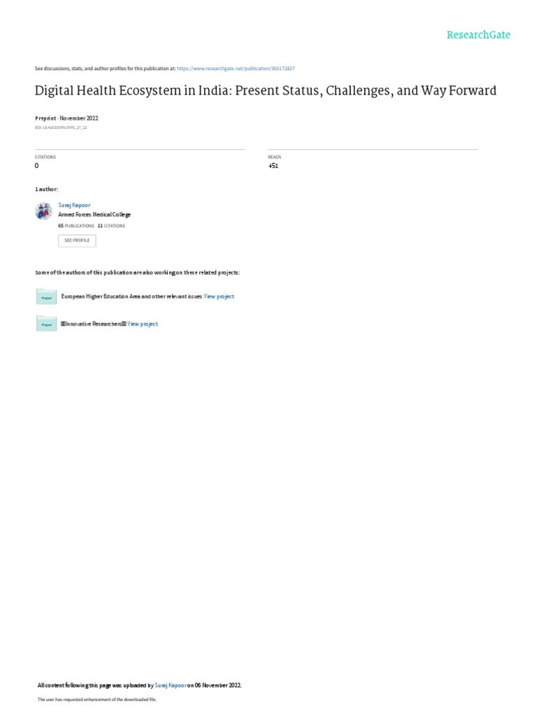 Digital Health Ecosystem-1 | PDF | Electronic Health Record | Health Care