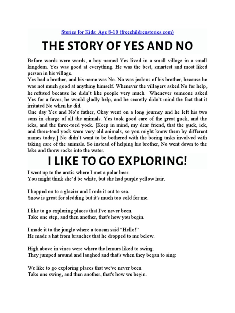 The Story of Yes and No | PDF